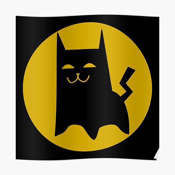 "Cute Batcat Symbol | Shadow | Kitten | Kitty Cartoon" Poster for Sale ...
