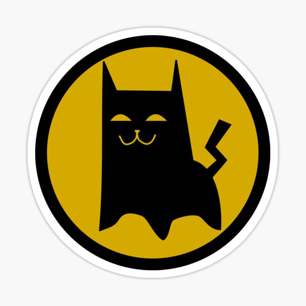 "Cute Batcat Symbol | Shadow | Kitten | Kitty Cartoon" Sticker for Sale ...