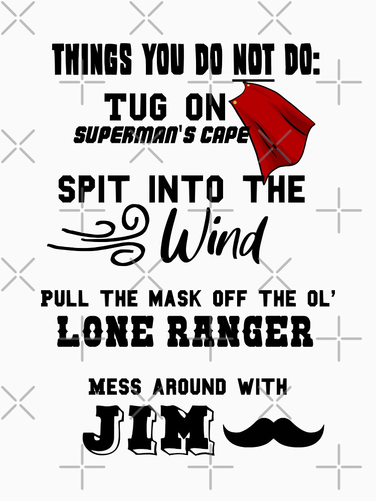 "Jim Croce You Don't Mess Around with Jim with Red Cape Gifts" Fitted V ...