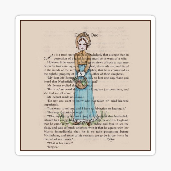 "Elizabeth Bennet - Jane Austen" Sticker for Sale by Purrr | Redbubble
