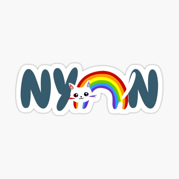 "Nyan! Cute Japanese Rainbow Nyan Cat Sticker" Sticker for Sale by ...