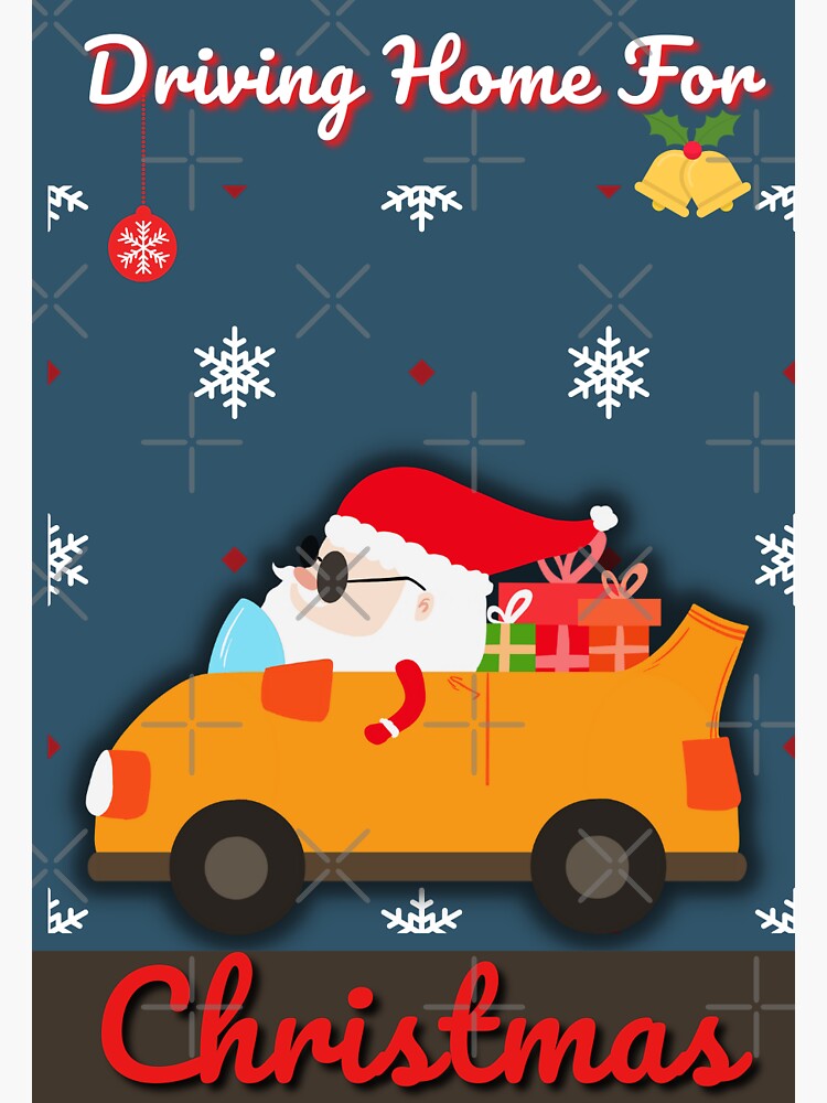"Driving Home For Christmas" Sticker for Sale by Buzzbazaar | Redbubble