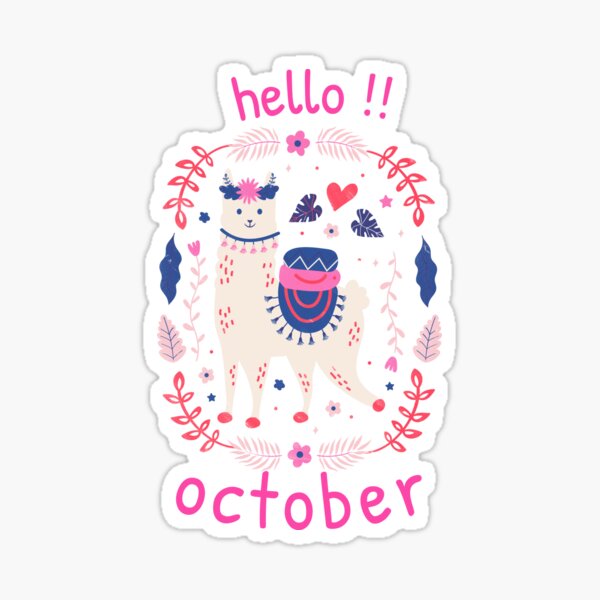 "hello october" Sticker for Sale by mondaygray | Redbubble