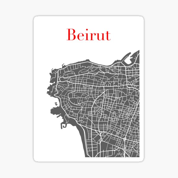 "Map of Beirut" Sticker for Sale by dkaranouh | Redbubble