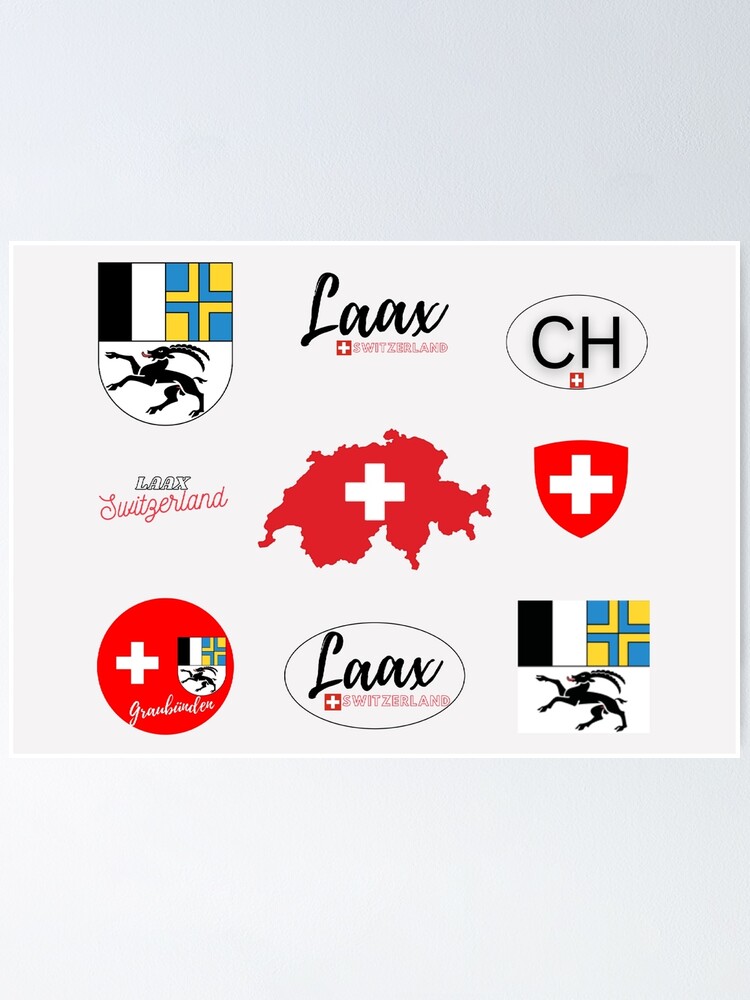 "Laax, Switzerland Combo Pack No.1 X9" Poster by TeesbyLF | Redbubble