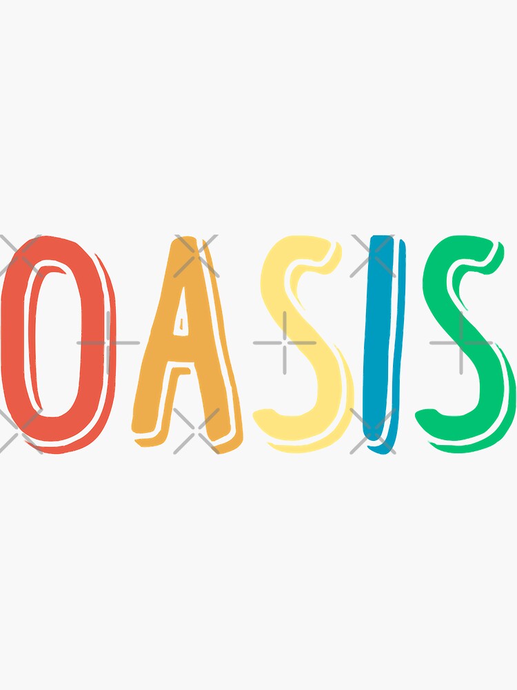 "Oasis text color" Sticker for Sale by McGeeTerri | Redbubble