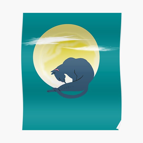 "full moon cat" Poster by M-A-Angel | Redbubble