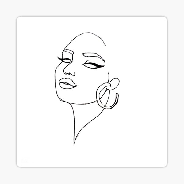 "simple and elegant line art drawing" Sticker by Enchantingsoul | Redbubble