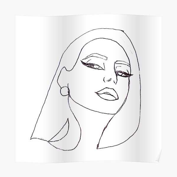 "simple women face drawing" Poster by Enchantingsoul | Redbubble