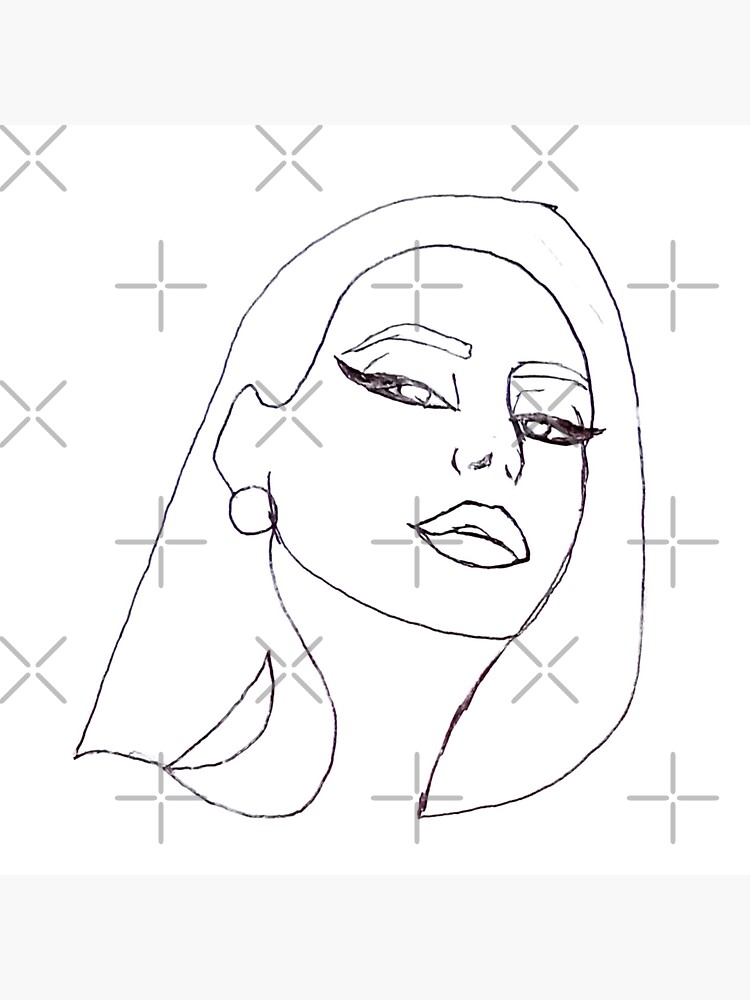 "simple women face drawing" Sticker by Enchantingsoul | Redbubble