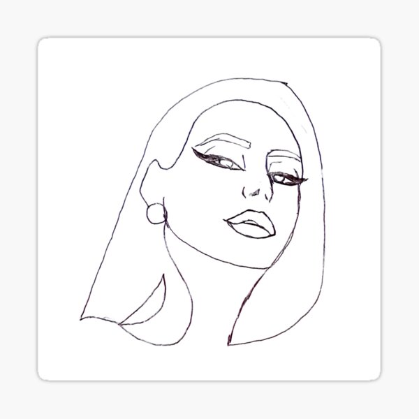 "simple women face drawing" Sticker by Enchantingsoul | Redbubble