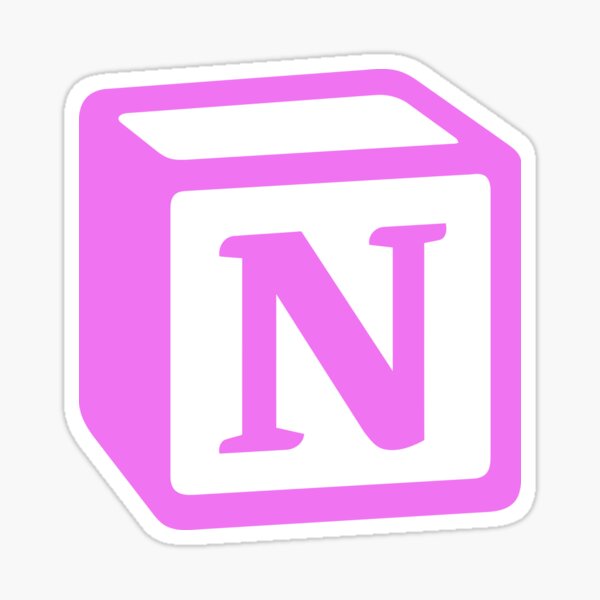 "Notion Logo Pink" Sticker for Sale by PeterPrv | Redbubble