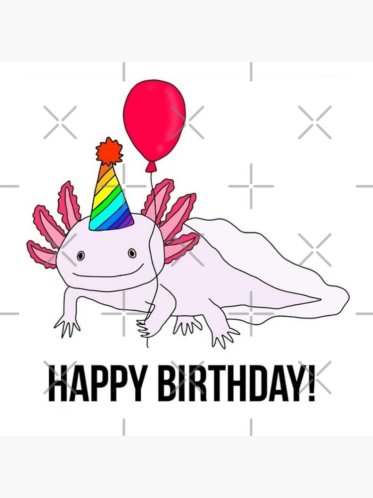 "Happy Birthday Party Axolotl" Sticker for Sale by Lovethatsticks ...