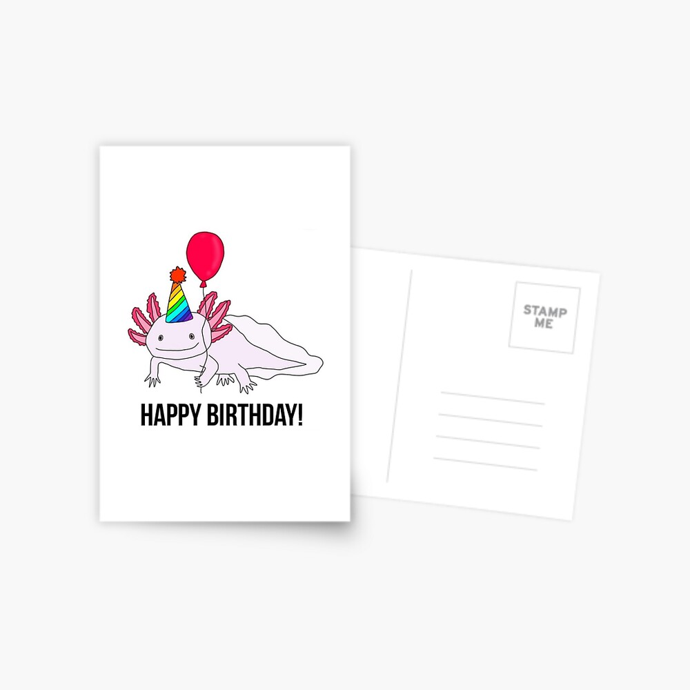 "Happy Birthday Party Axolotl" Greeting Card for Sale by Lovethatsticks ...