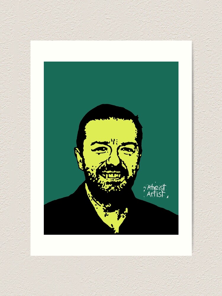 "Ricky Gervais" Art Print by DJVYEATES | Redbubble