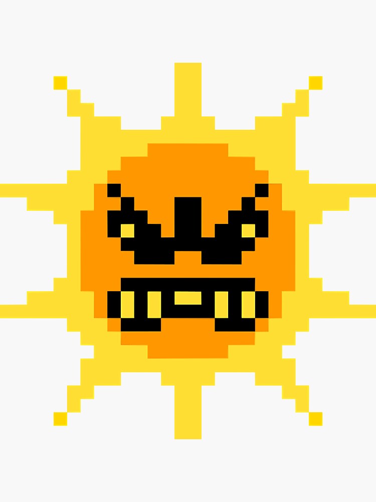 "8-Bit Angry Sun " Sticker for Sale by RevisEllana | Redbubble
