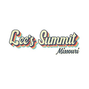 "Lee's Summit City Missouri Retro Vintage 70s rainbow" Sticker for Sale ...