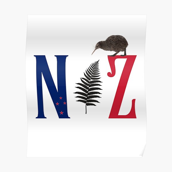"Symbols of New Zealand" Poster by FedSherDesign | Redbubble