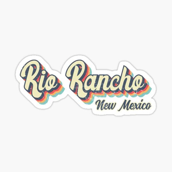 "Rio Rancho City New Mexico Retro Vintage 70s rainbow" Sticker for Sale ...