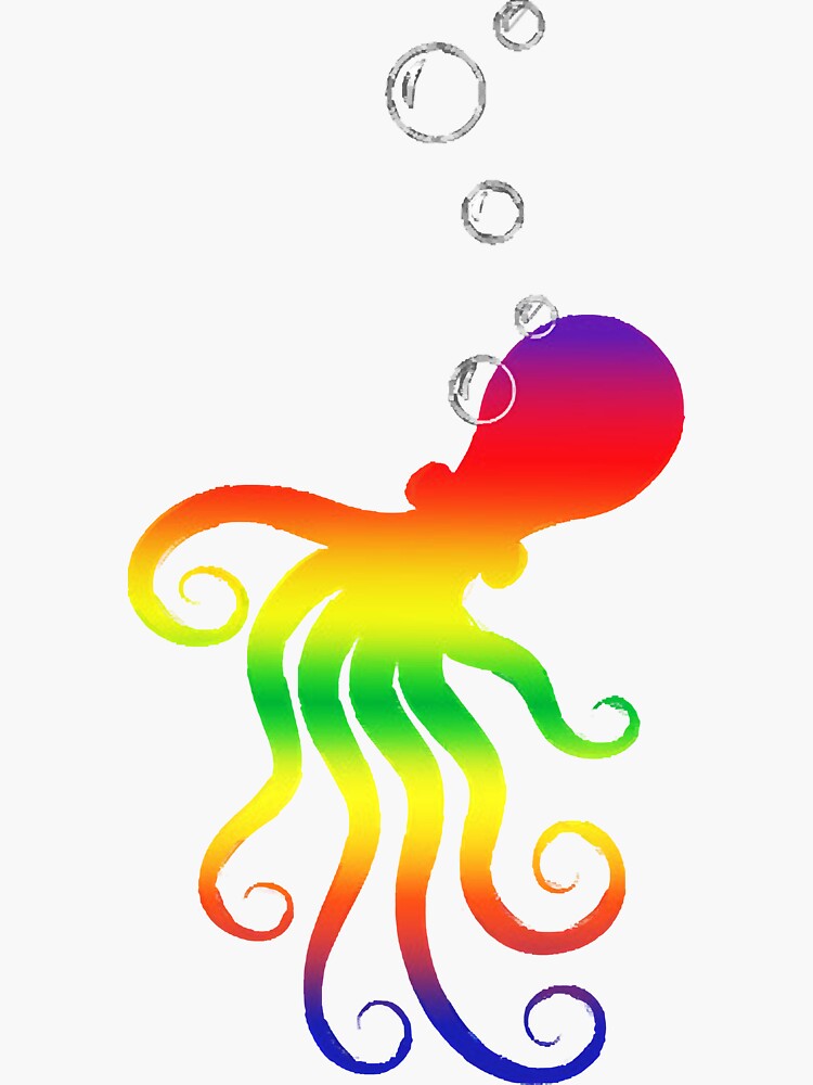 "Rainbow Octopus " Sticker by danaystaffoew | Redbubble