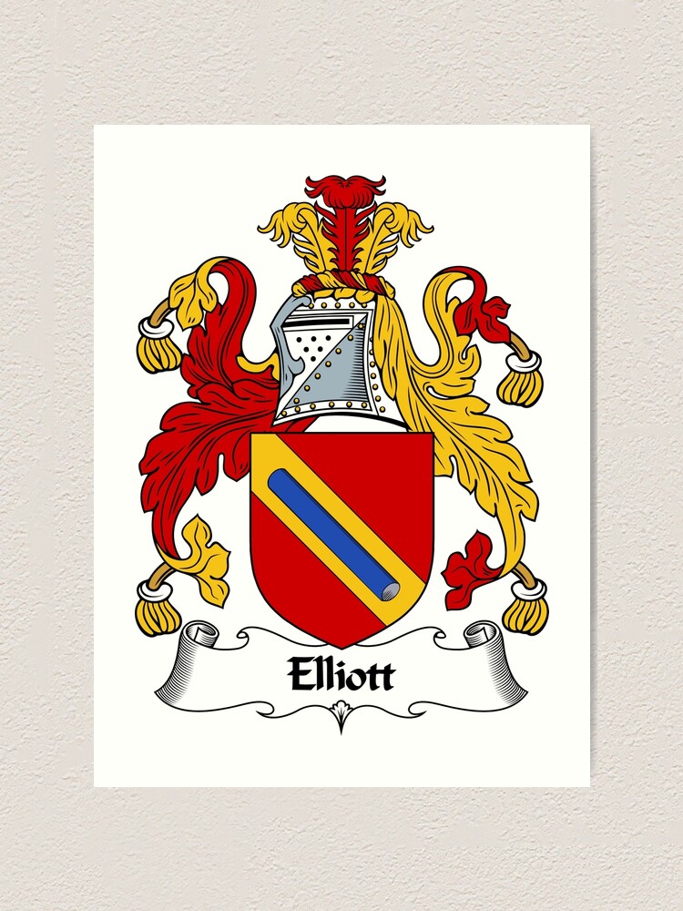 Lámina artística «Escudo de armas de Elliott / Cresta de la familia de ...