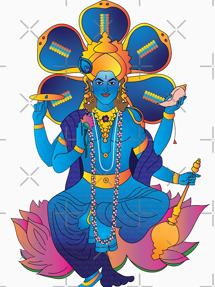 "lord vishnu t-shirt | lord vishnu art | lord vishnu illustration " T ...
