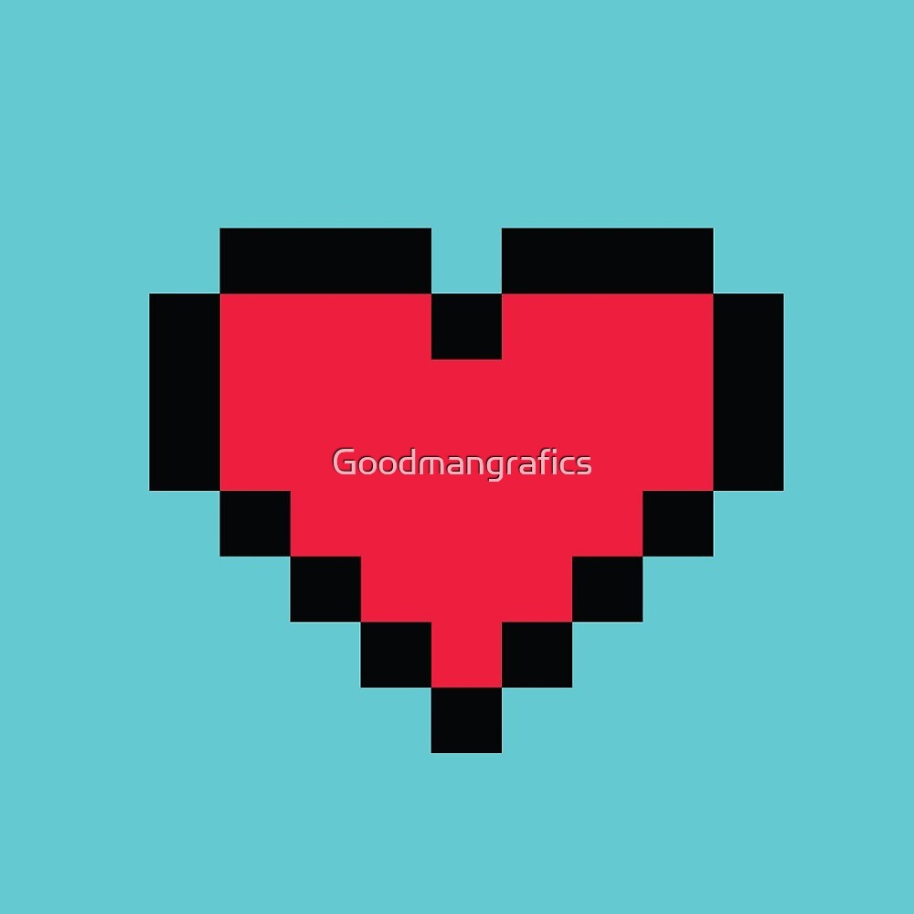 "8-bit Heart Emoji" by Goodmangrafics | Redbubble