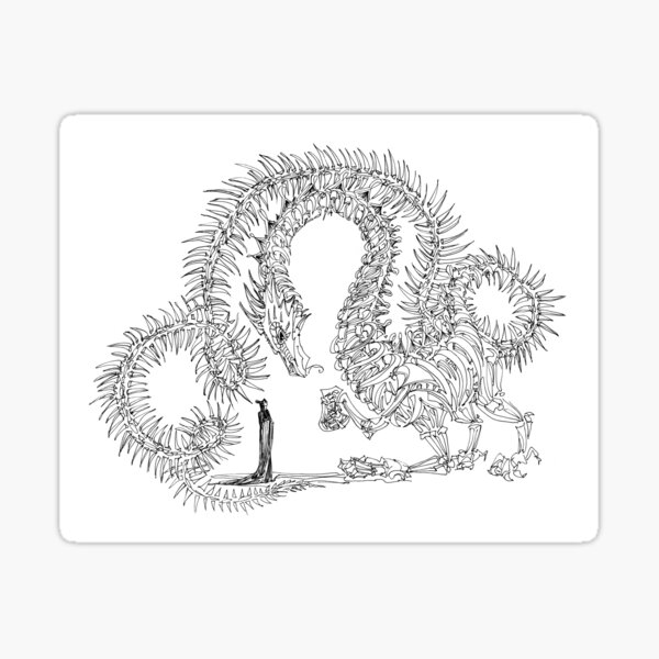 "Bone Dragons Master" Sticker for Sale by cloudyshores | Redbubble