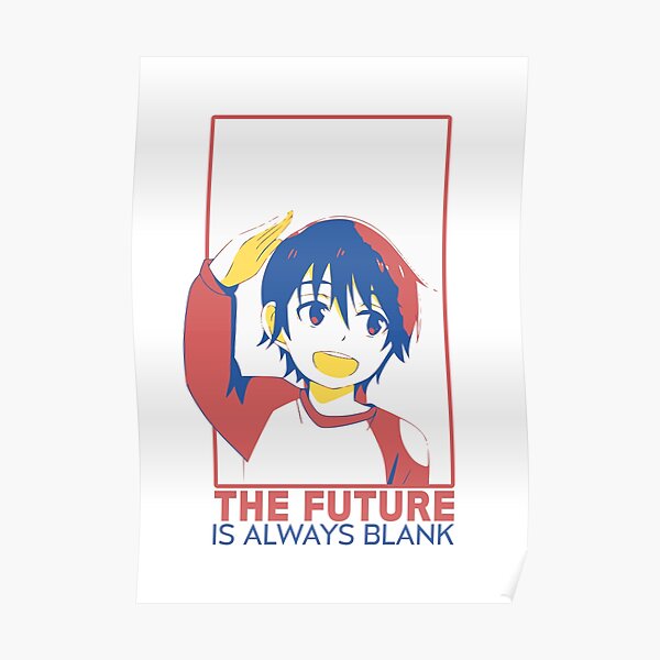 "erased anime fujinuma satoru in box frame quotes - white" Poster for ...