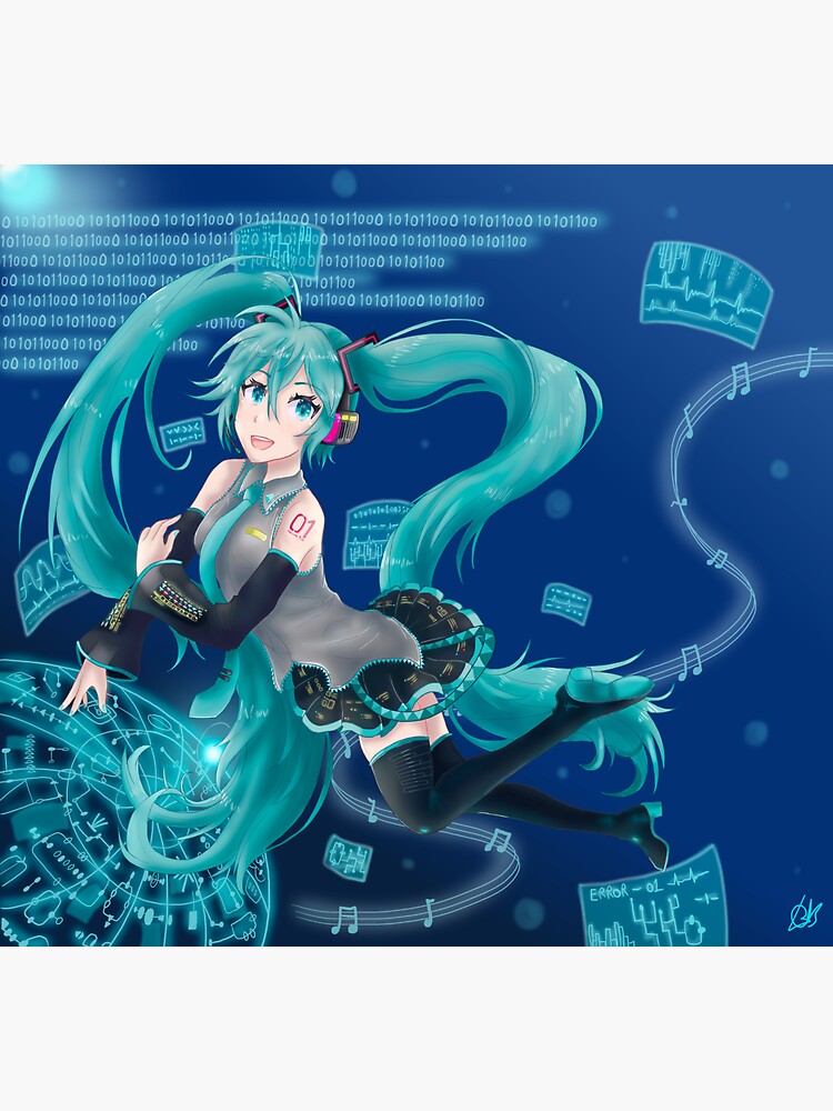 "Hatsune Miku- digital world " Sticker for Sale by Mintywolfstudio ...
