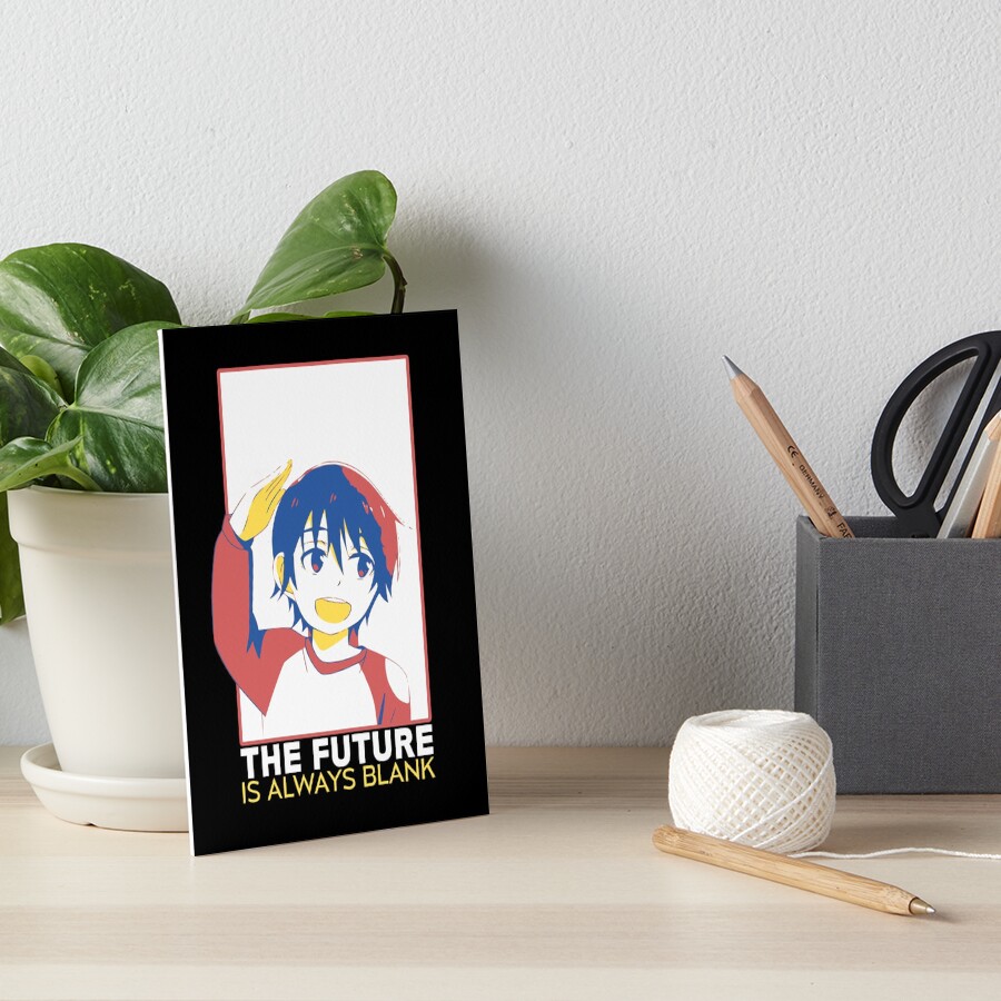 "erased anime fujinuma satoru in box frame quotes - black" Art Board ...