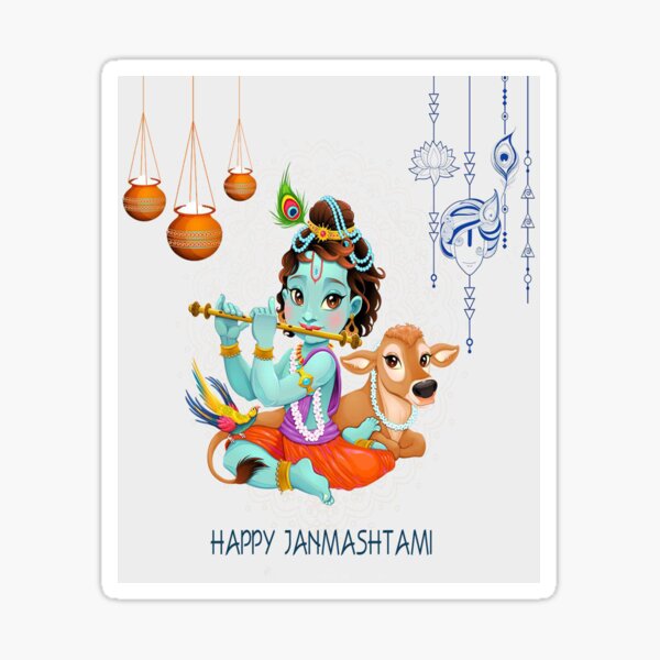"janmashtami" Sticker for Sale by RONYON | Redbubble