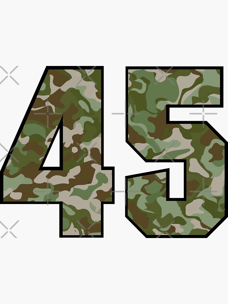 "Army Camo Number Forty-Five Veteran Lucky Number 45" Sticker for Sale ...