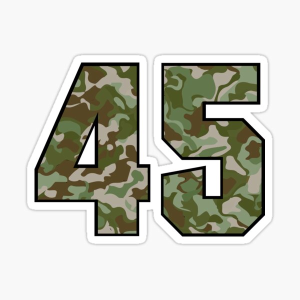 "Army Camo Number Forty-Five Veteran Lucky Number 45" Sticker for Sale ...