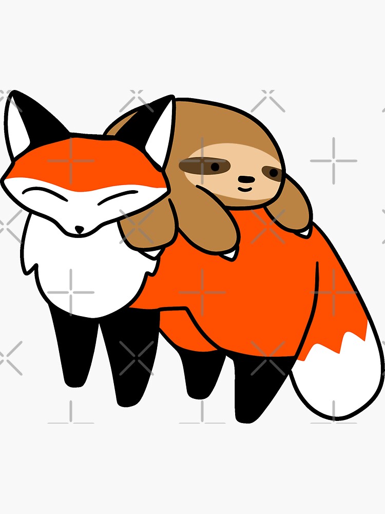 "Sloth and Fox" Sticker for Sale by SaradaBoru | Redbubble