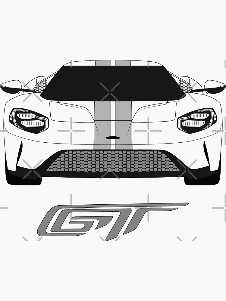 "Ford GT" Sticker for Sale by AutomotiveArt | Redbubble