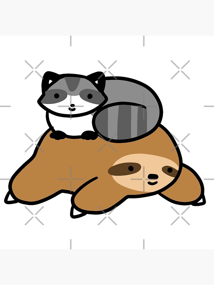 "Sloth and Raccoon" Art Print by SaradaBoru | Redbubble