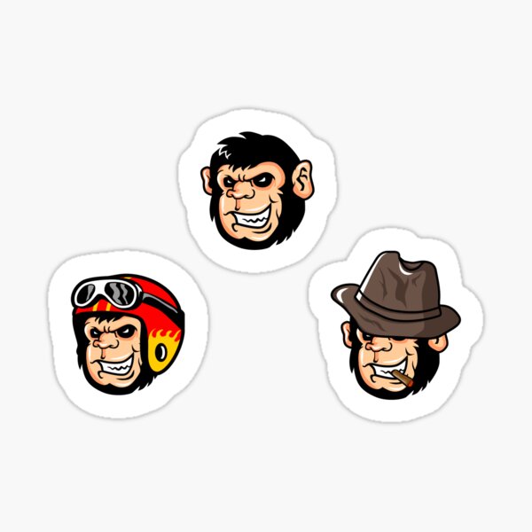"3 Cool Mokey Sticker " Sticker for Sale by charlestrung | Redbubble