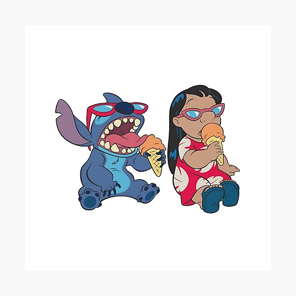 Lámina fotográfica «lilo y stitch, lilo, puntada, dibujos animados, 626 ...