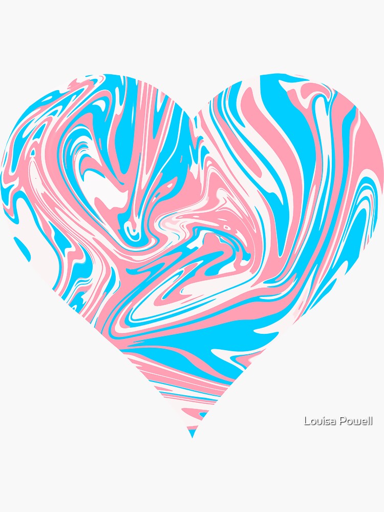 "Trans flag swirl heart" Sticker for Sale by artbylouisa | Redbubble