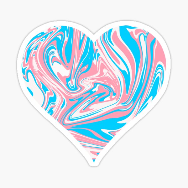 "Trans flag swirl heart" Sticker for Sale by artbylouisa | Redbubble