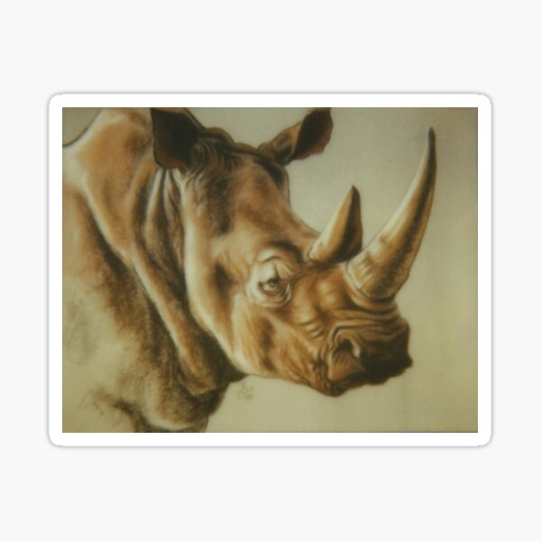 "White Rhino" Sticker by BarbBarcikKeith | Redbubble