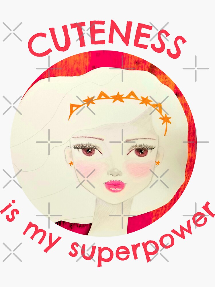 ""Cuteness is my superpower" - cute female face drawing by ...