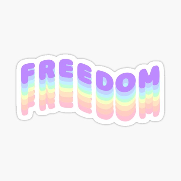 "freedom rainbow pastel " Sticker by Gedbi | Redbubble