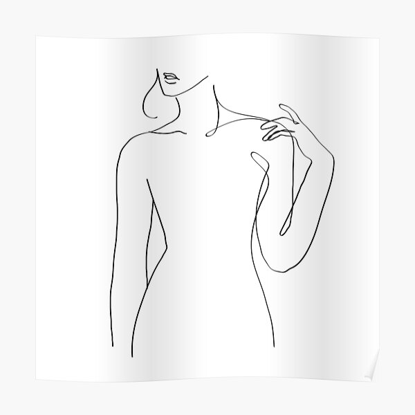 "Minimalism Lady Line Art 38" Poster by AlohaArtsy | Redbubble