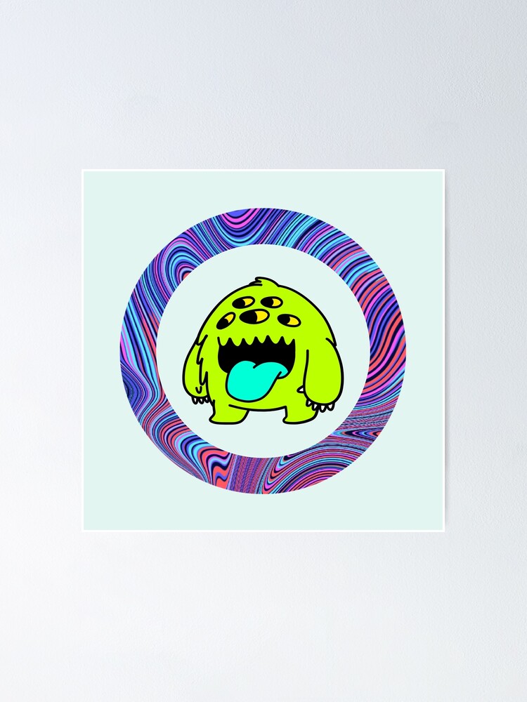 "Cartoon Neon Green Monster - Light Edition" Poster by Megan-Alice ...