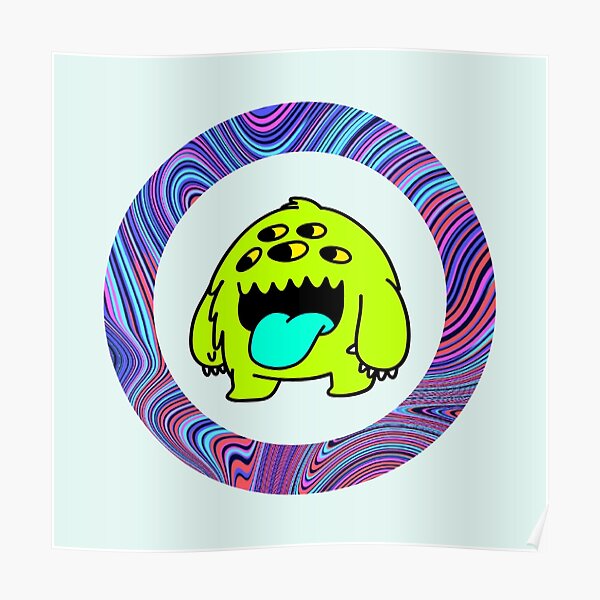 "Cartoon Neon Green Monster - Light Edition" Poster by Megan-Alice ...