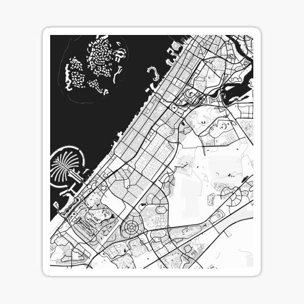 "Dubai, United Arab Emirates - City Map Art!" Sticker for Sale by ...