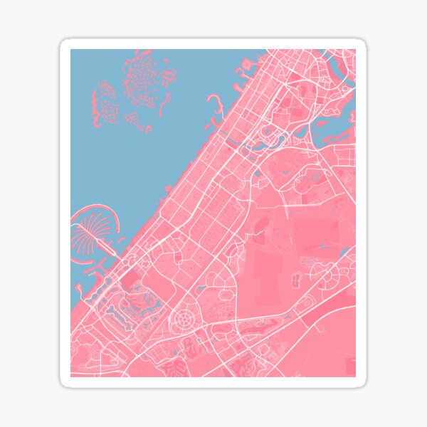 "Dubai, United Arab Emirates - City Map Art!" Sticker for Sale by ...
