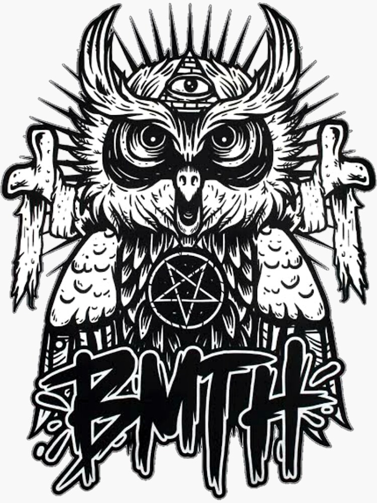 "bring me the horizon band owl logo" Sticker for Sale by mdriscolllll ...